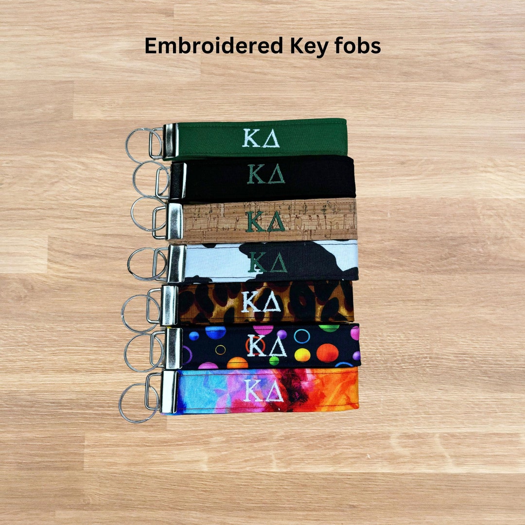 Kappa Delta Embroidered Key Fob, Kay Dee Wristlet, Kappa Delta Keychain ...