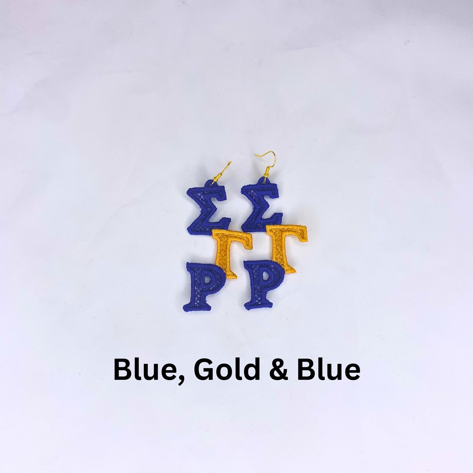 Sigma Gamma Rho Blue and Yellow Embroidered Earrings - Etsy