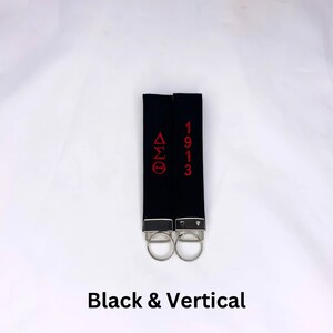 Delta Sigma Theta Red and White Embroidered Key Fob Wristlet Keychain ...