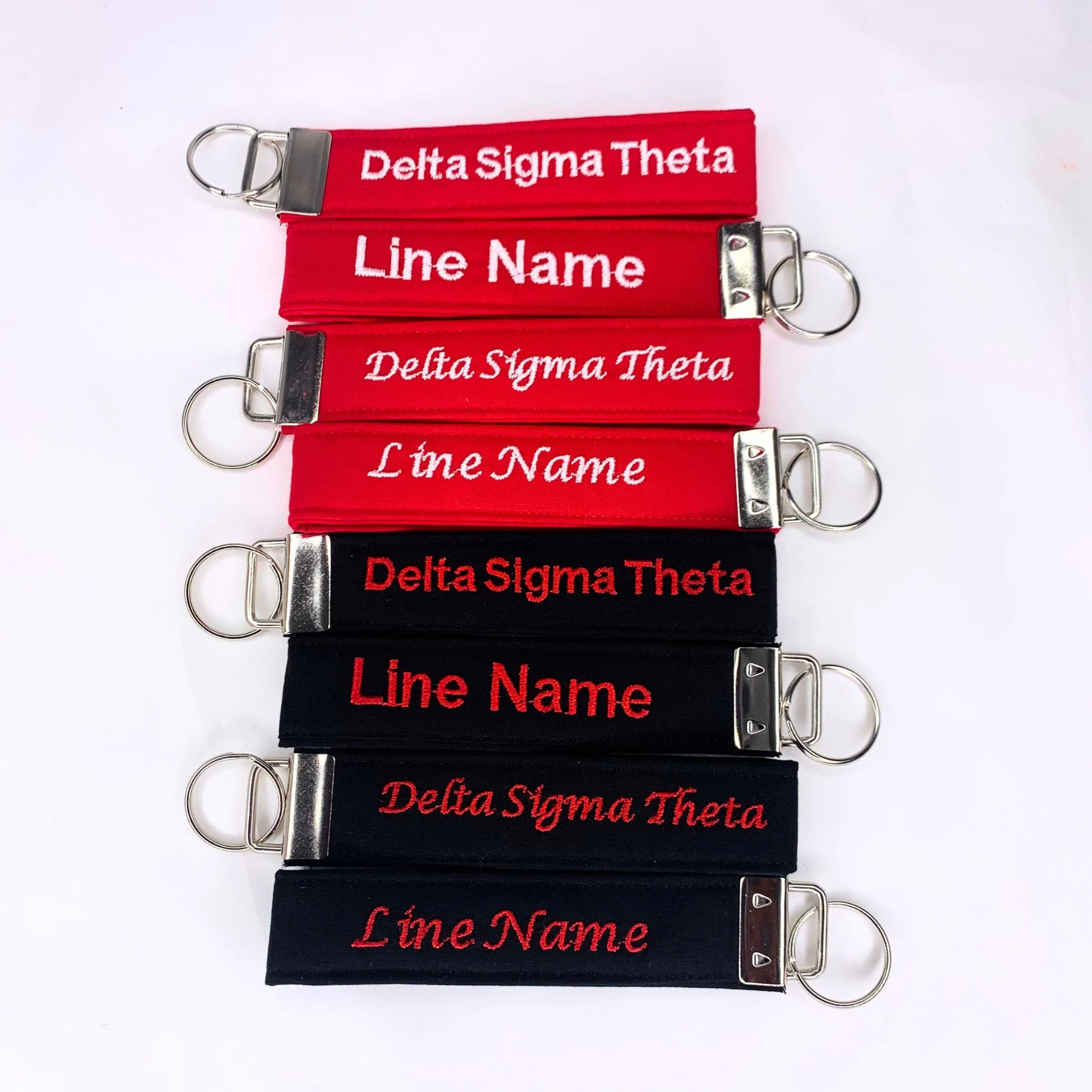 Delta Sigma Theta Red and White Personalized Embroidered Key Fob ...