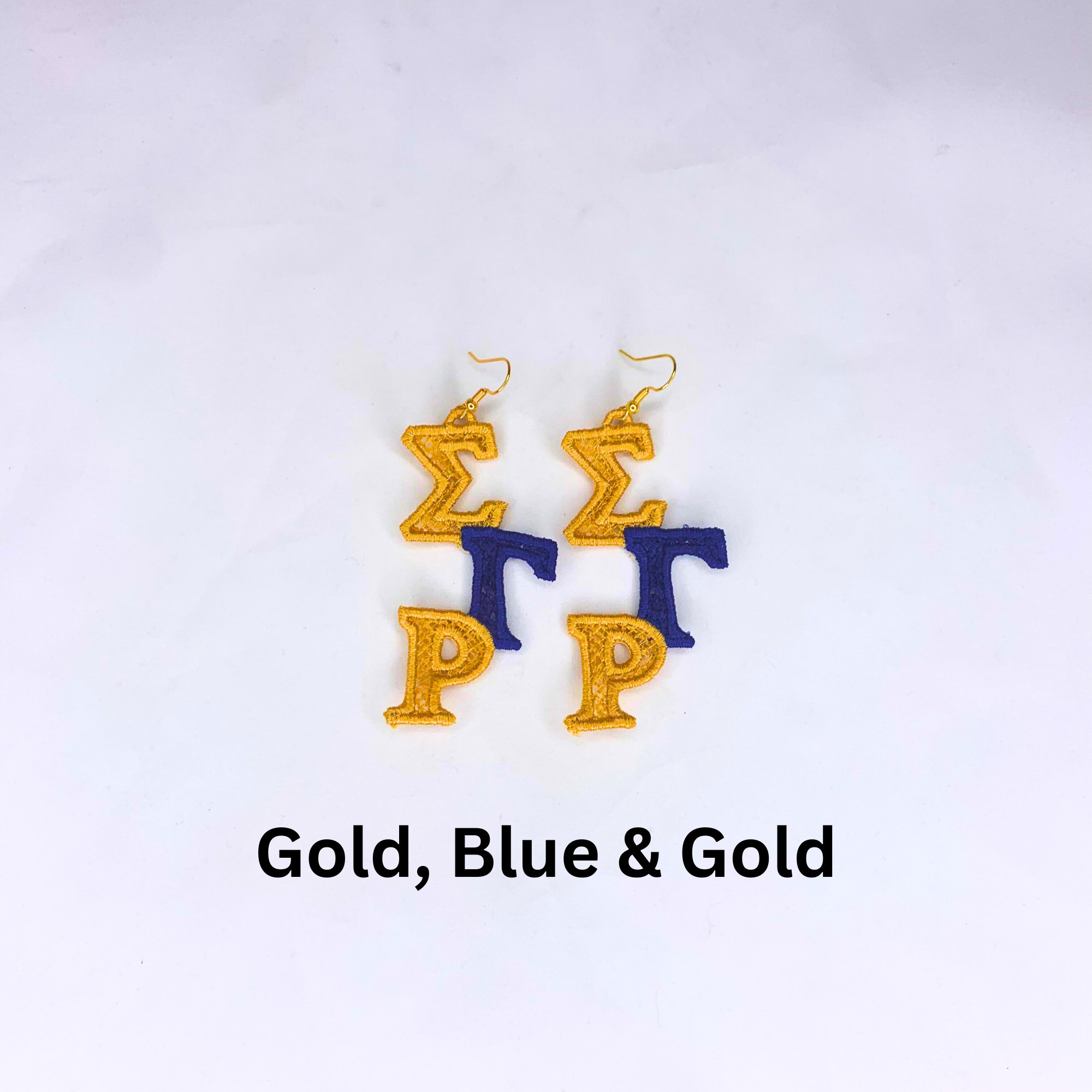 Sigma Gamma Rho Blue and Yellow Embroidered Earrings - Etsy