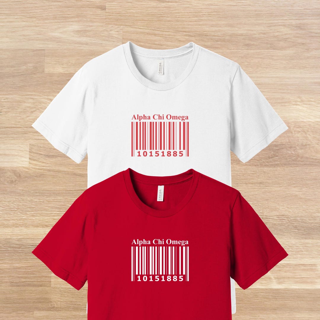 Alpha Chi Omega Barcode With Founders Date T-shirt, 1885 - Etsy