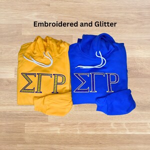 Sigma Gamma Rho Embroidered Glitter Hoodie - Etsy