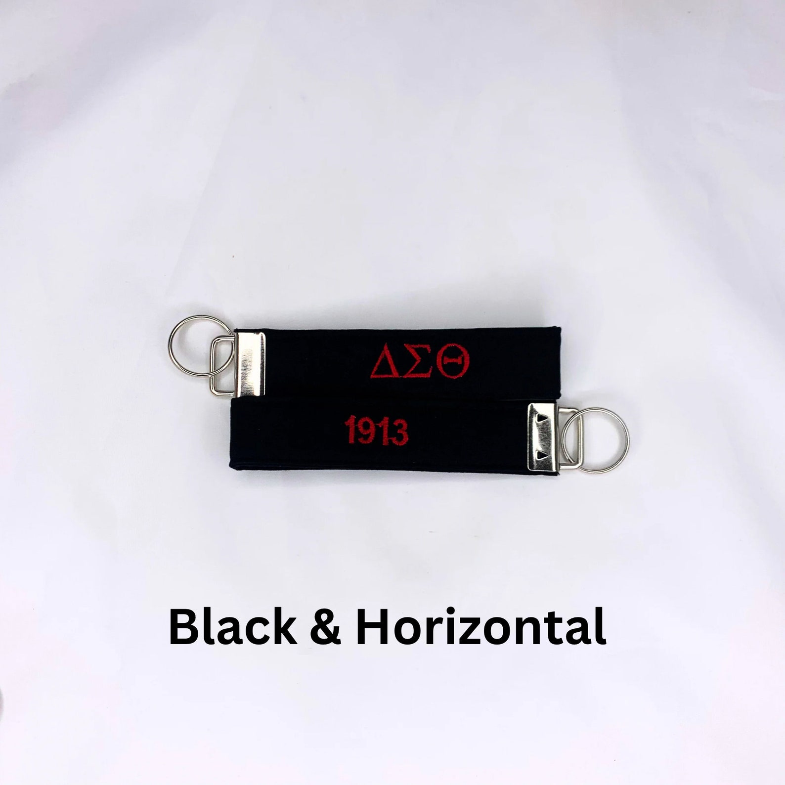 Delta Sigma Theta Red and White Embroidered Key Fob Wristlet Keychain ...