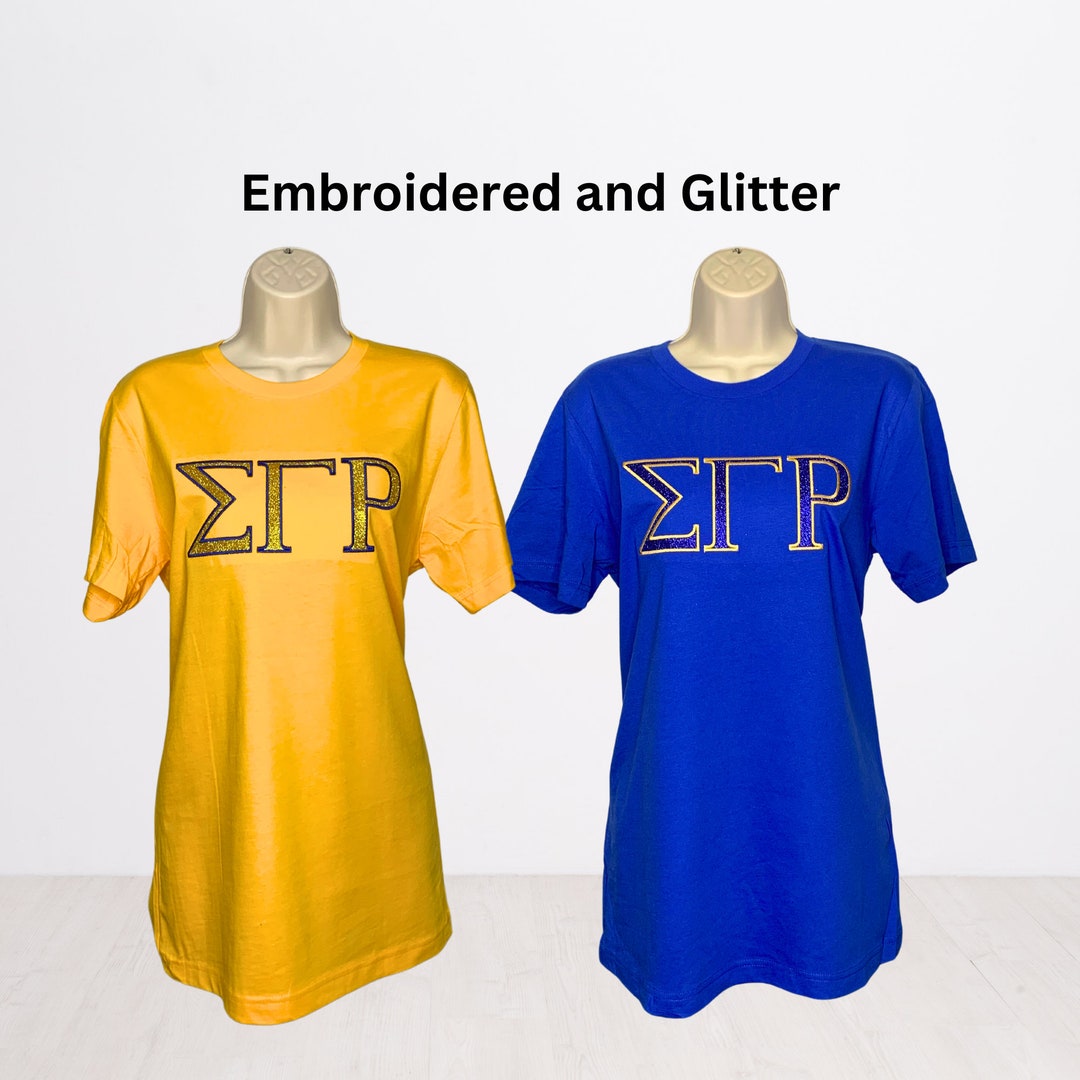 Sigma Gamma Rho Embroidered Glitter T-shirt - Etsy
