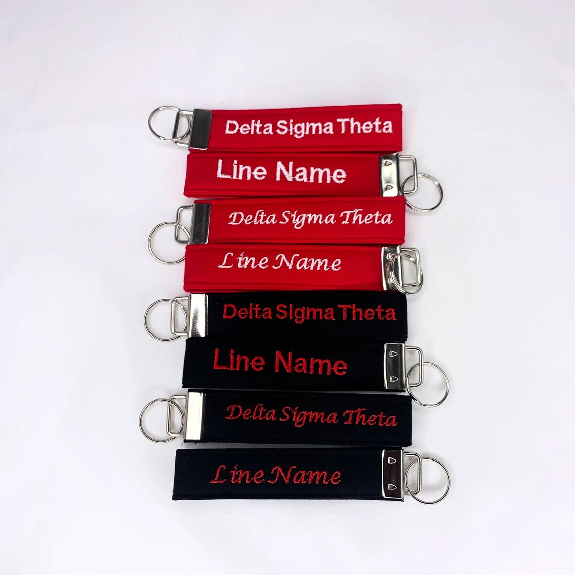 Delta Sigma Theta Red and White Personalized Embroidered Key Fob ...