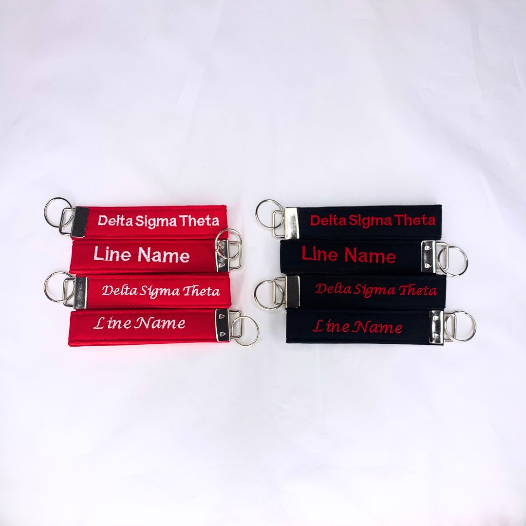 Delta Sigma Theta Red and White Personalized Embroidered Key Fob ...