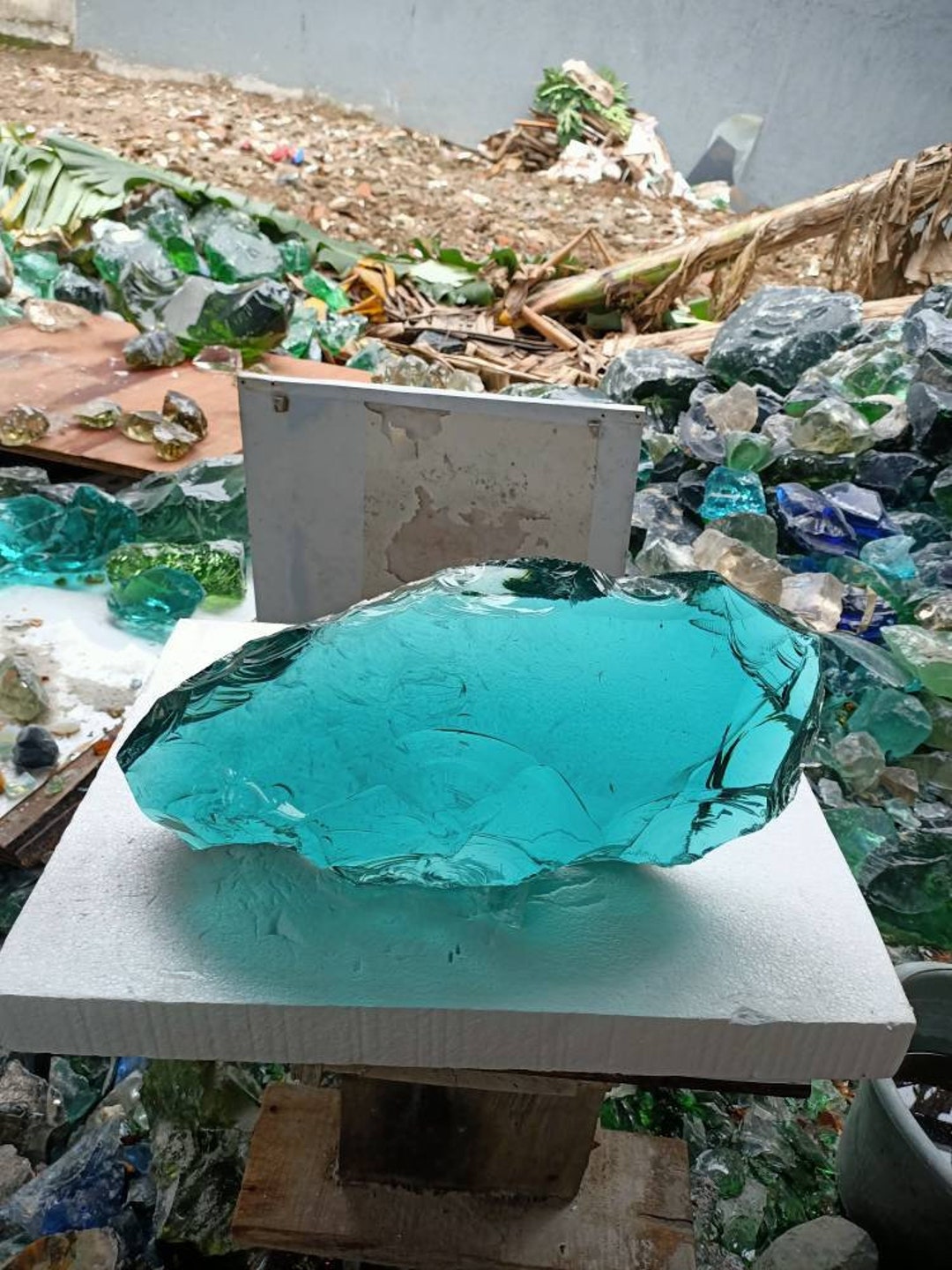 10.2kg(59b) Dimensions (45x20)cm Big Size Rare Green Blue Special Rough ...