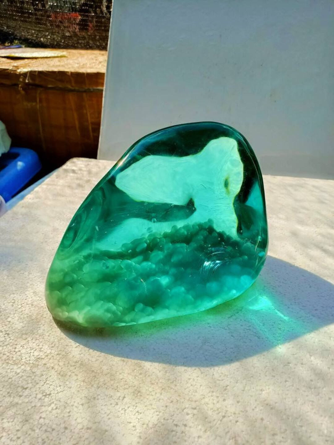6.6kg(c014)rare Green Cumulus Skin Motif! of Andara Crystal Monatomic ...