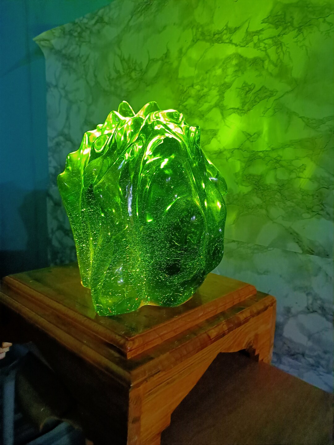 17.2kgs the King Green Yellow Relief!! Andara Crystal Full Polished ...