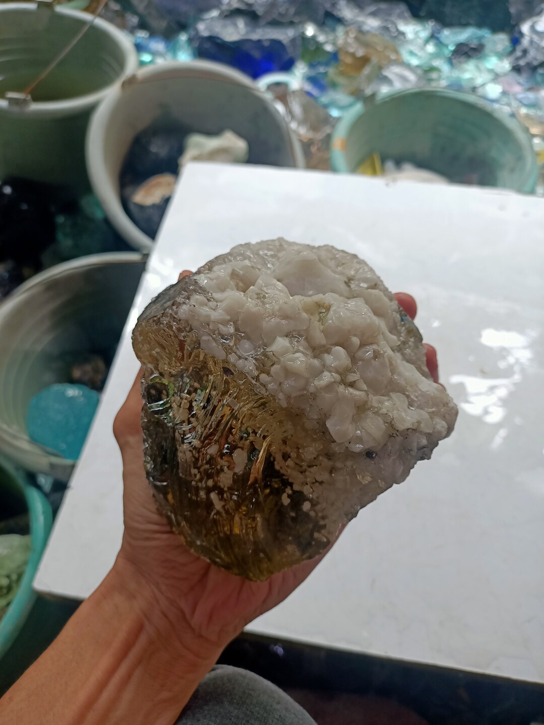 1.58kg(sp14) Special Perfect Specimen! Brown Flakes Motif With Natural ...