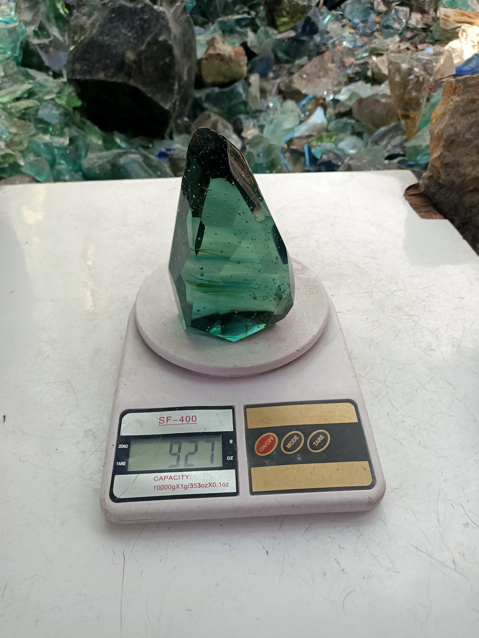 925gr(sp120) Amazing Green Blue Air Bubbles of Andara Crystal Monatomic ...