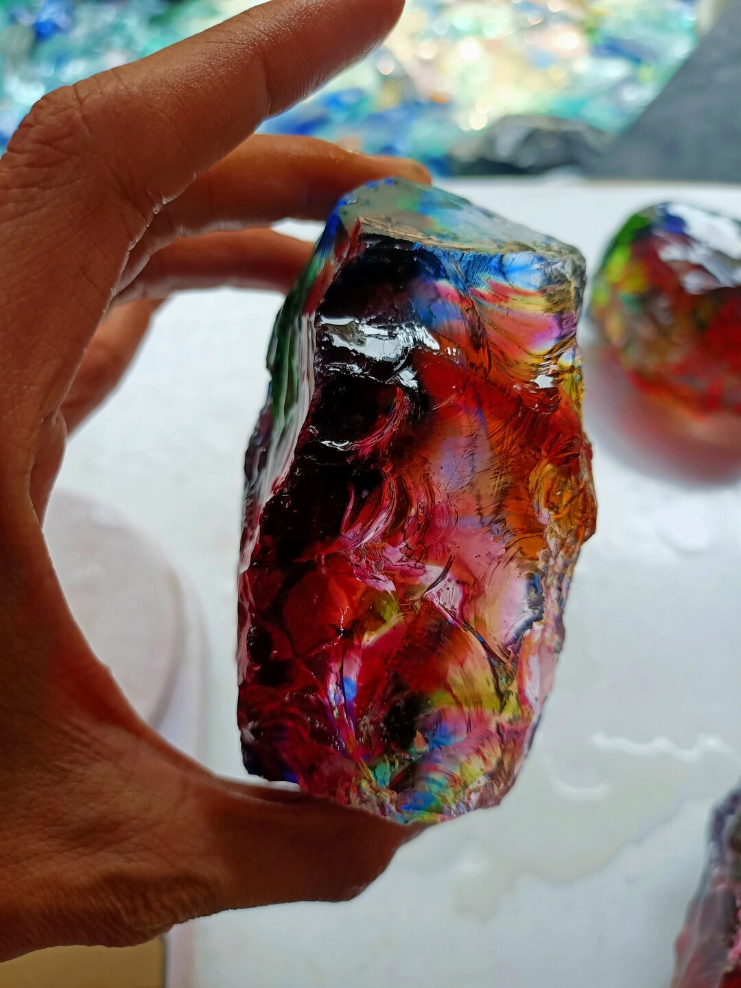 860gr(eb20) Beautiful Rainbow Mediums Size" of Andara Crystal Monatomic ...