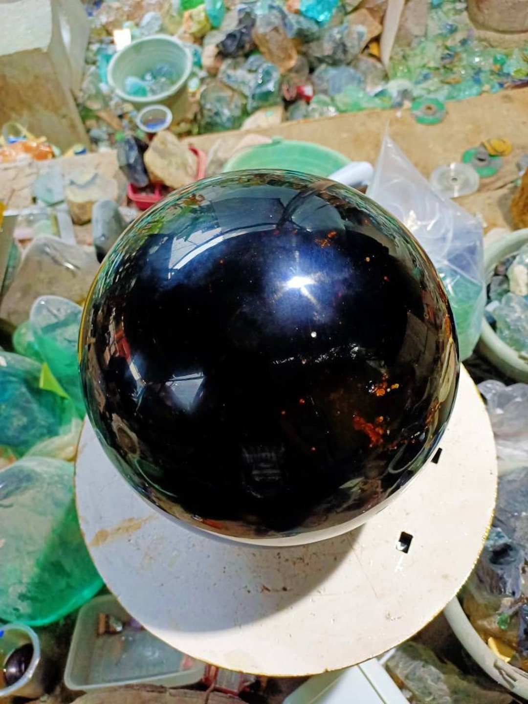 17.6kgs New!! Amazing Big Masterpiece "tea Red Sphere Ball" of Andara ...