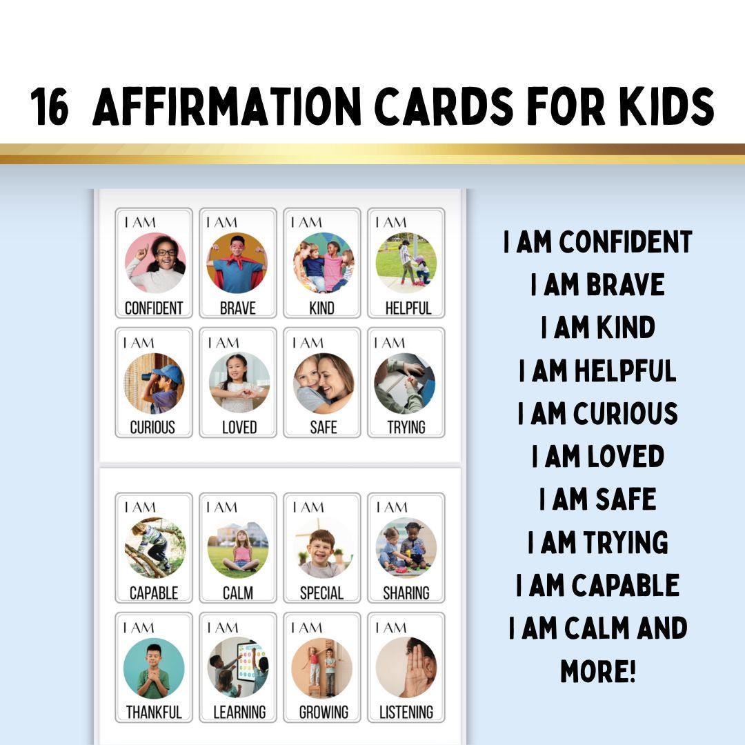 Preschool Affirmation Cards for Kids | Positive Affirmations Printable ...