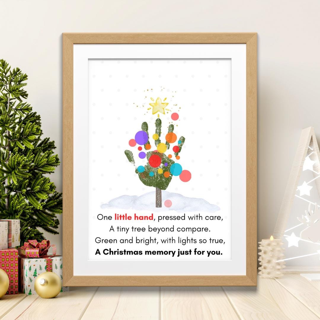 Christmas Tree Handprint Art | Holiday Keepsake (digital Download) - Etsy