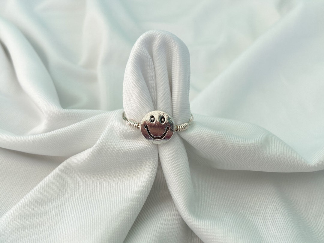 Silver Smile Wire Wrapped Ring - Etsy