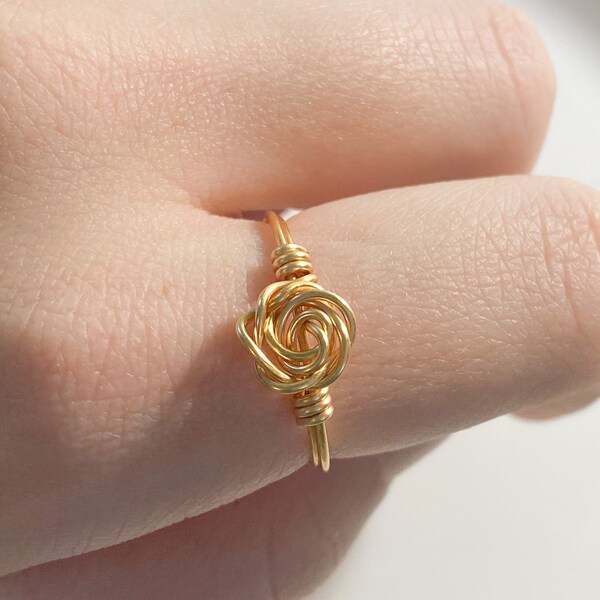 Wire Rose Ring Rose - Etsy
