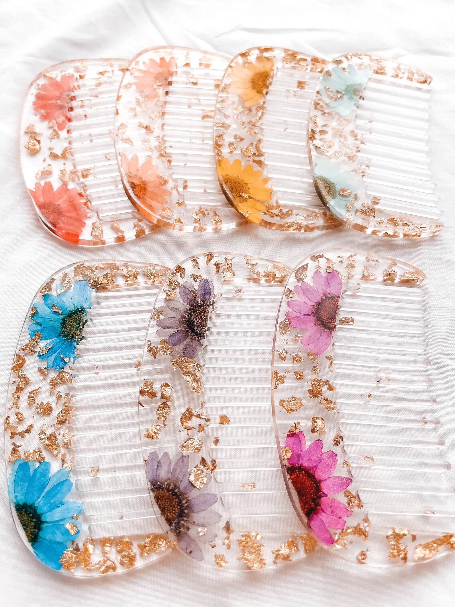 Resin Comb Resin Flower Comb Floral Resin Comb Pressed - Etsy