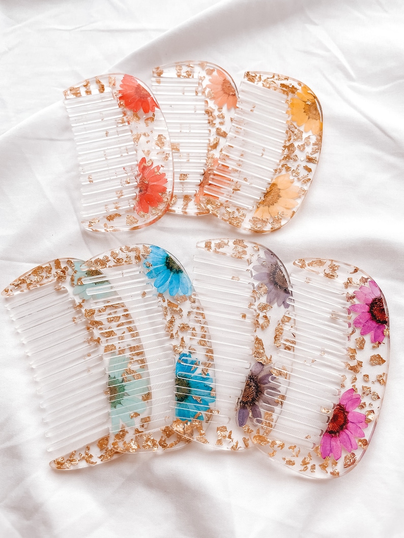 Resin Comb Resin Flower Comb Floral Resin Comb Pressed - Etsy