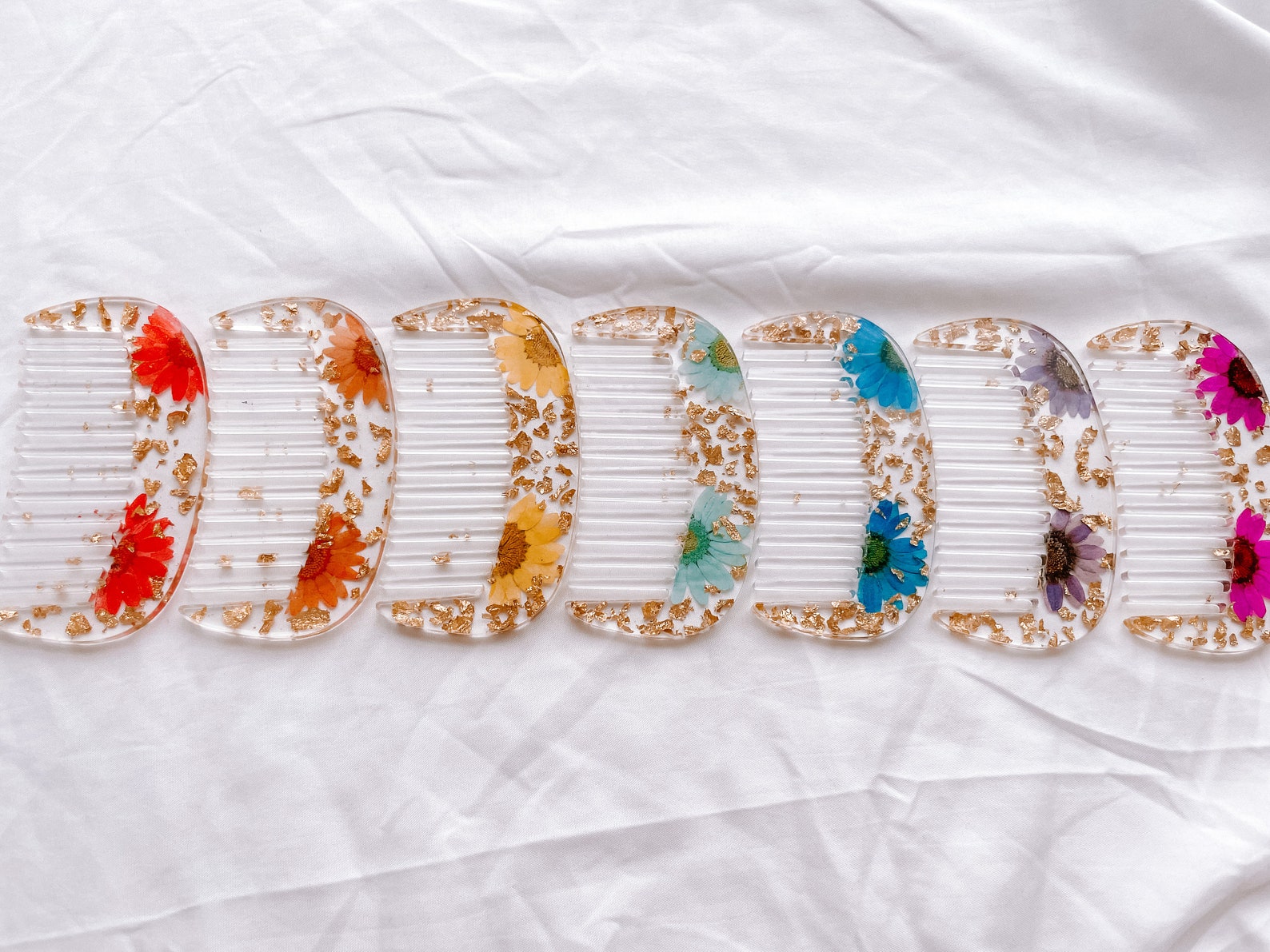 Resin Comb Resin Flower Comb Floral Resin Comb Pressed - Etsy