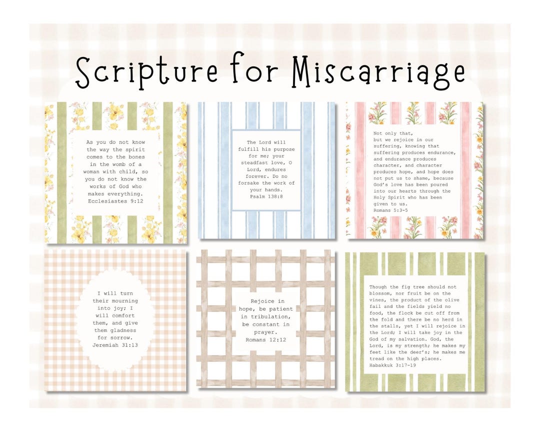 Scripture Cards for Miscarriage. Bible Versus for Infertility and ...