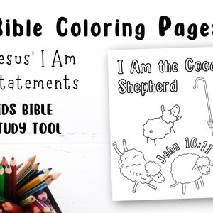 Bible Coloring Pages. Jesus' "i Am" Statements. Digital Download. Bible ...
