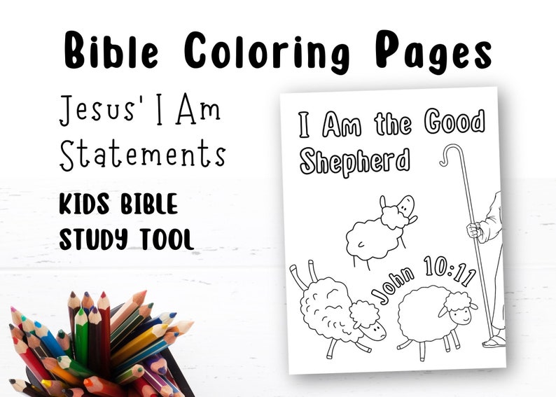 Bible Coloring Pages. Jesus' "i Am" Statements. Digital Download. Bible ...
