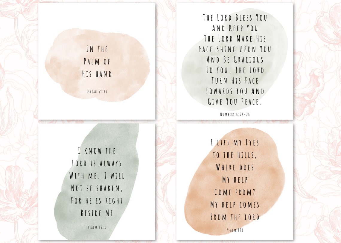 Christian Birth Affirmation Cards 8 Pack. Digital Download. Scripture ...