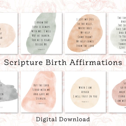Set of 30 Christian Birth Affirmation Printable Cards PACK - Etsy Australia