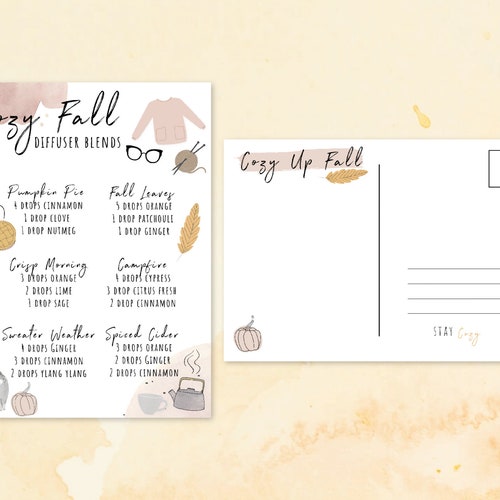 PRINTABLE YOUNG LIVING Fall Watercolor Postcard Essential Oil - Etsy