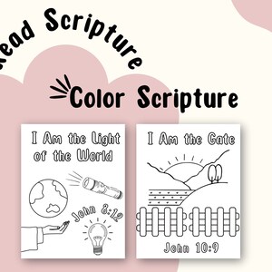 Bible Coloring Pages. Jesus' "i Am" Statements. Digital Download. Bible ...