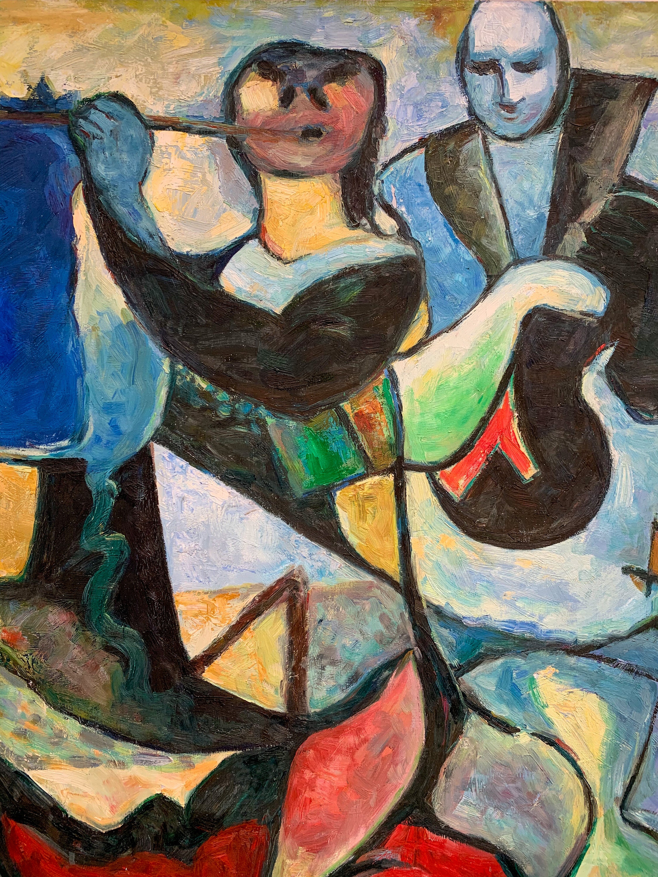 Cubist Picasso Recreation, 30 by 30 Inch, Hand Painted Oil on Canvas ...