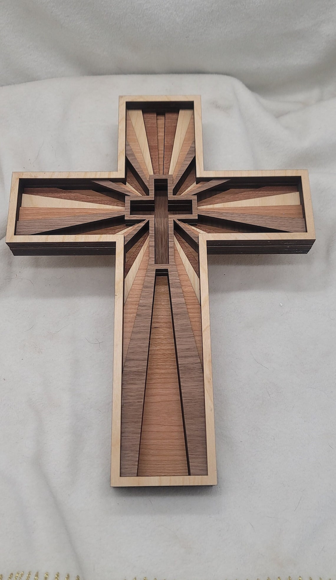 Layered Wooden Cross Walnut Top Layer. - Etsy