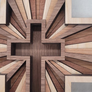 Layered Wooden Cross Walnut Top Layer. - Etsy