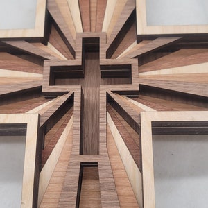 Layered Wooden Cross Walnut Top Layer. - Etsy