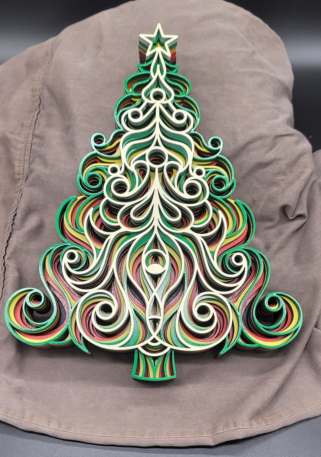 Layered Festive Christmas Tree Hanger - Etsy