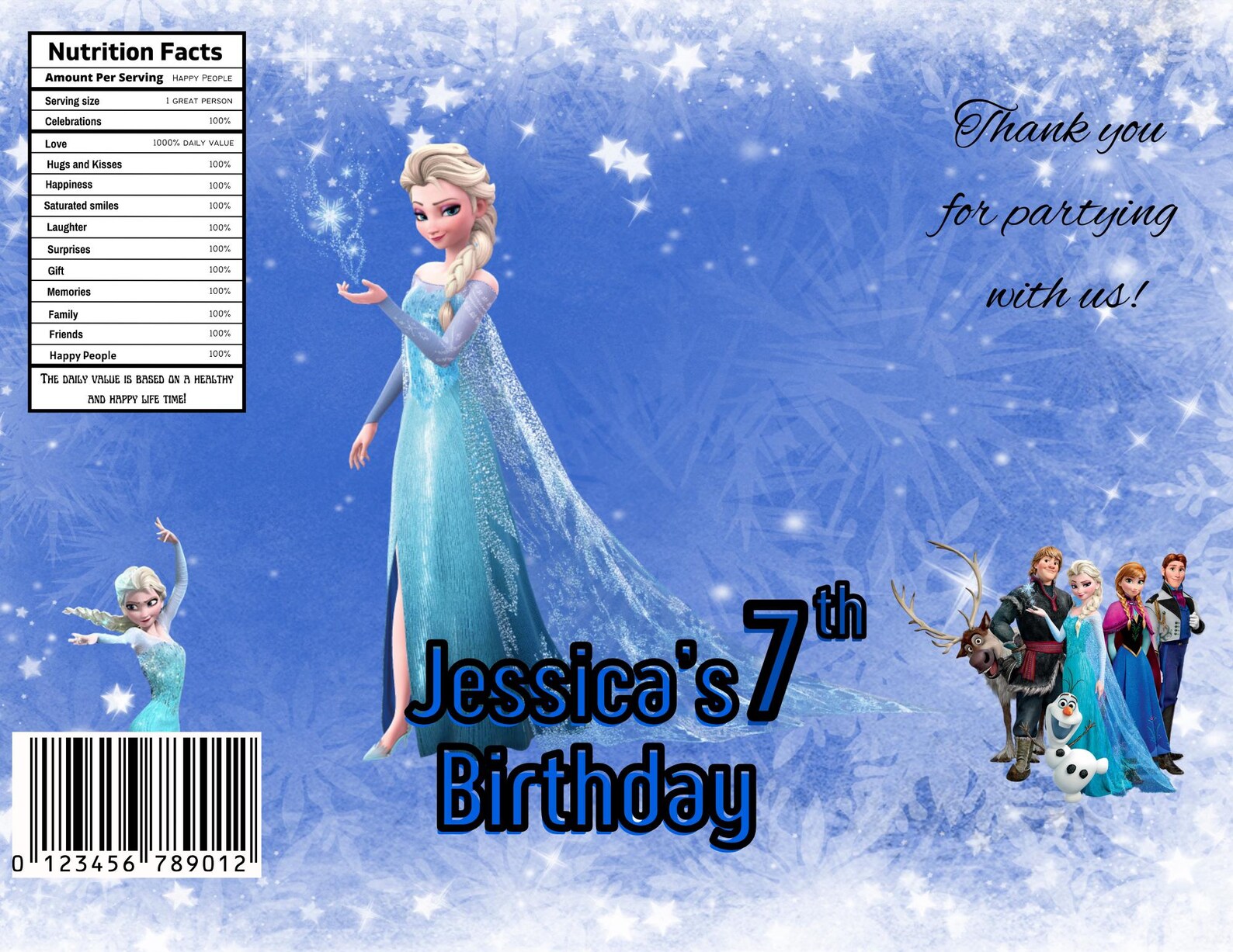 Frozen Chip Bag Template Downloadable, Editable, Birthday Party - Etsy