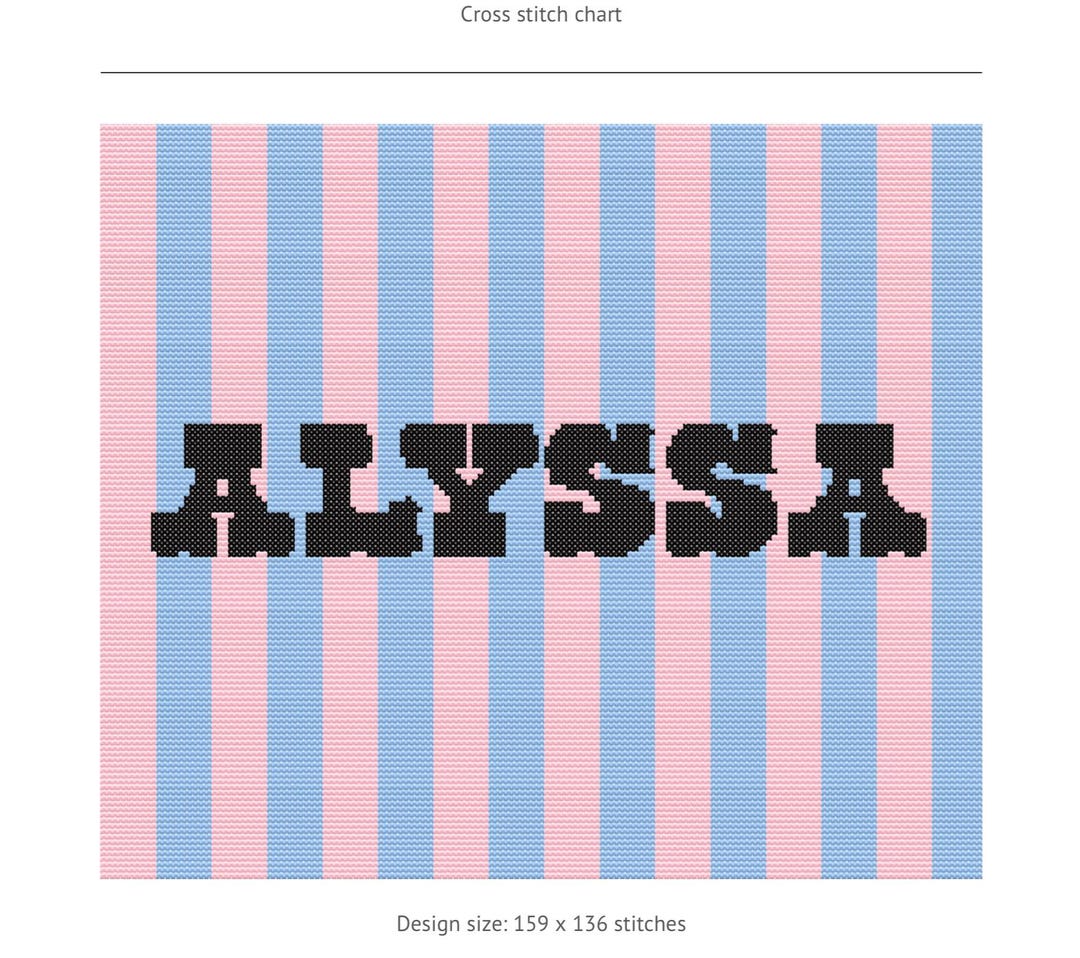 Custom Name Cross Stitch Digital Pattern - Etsy