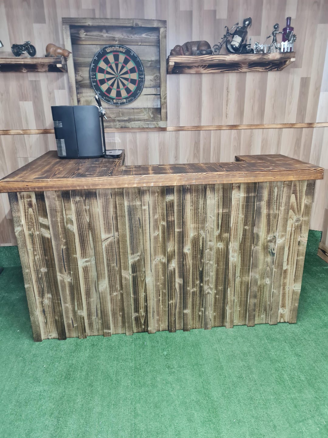 Handmade Bespoke Double Return Bar With Fridge Space - Etsy UK