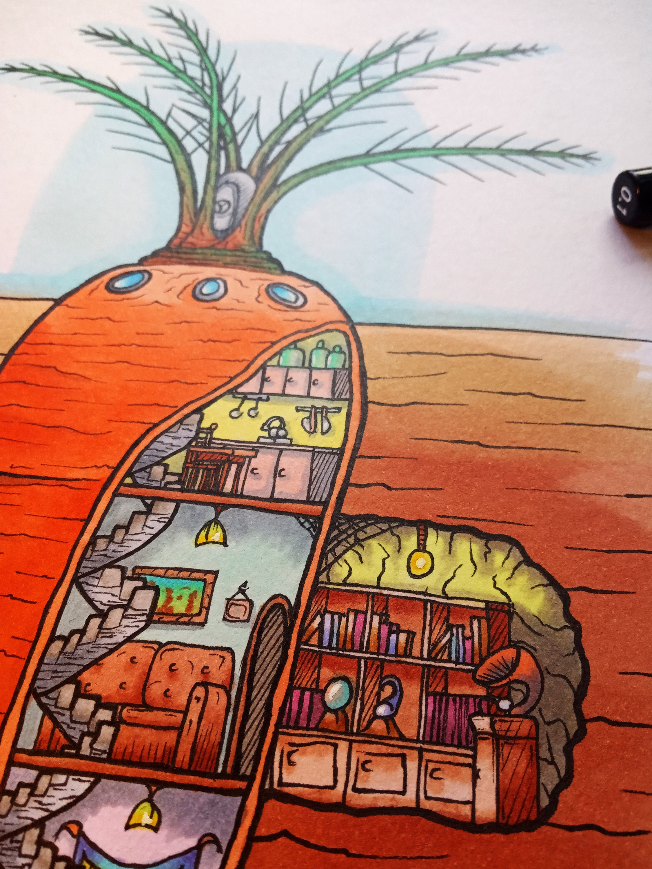 Multistorey Vegetable A4 Illustration Original Art Giclée - Etsy