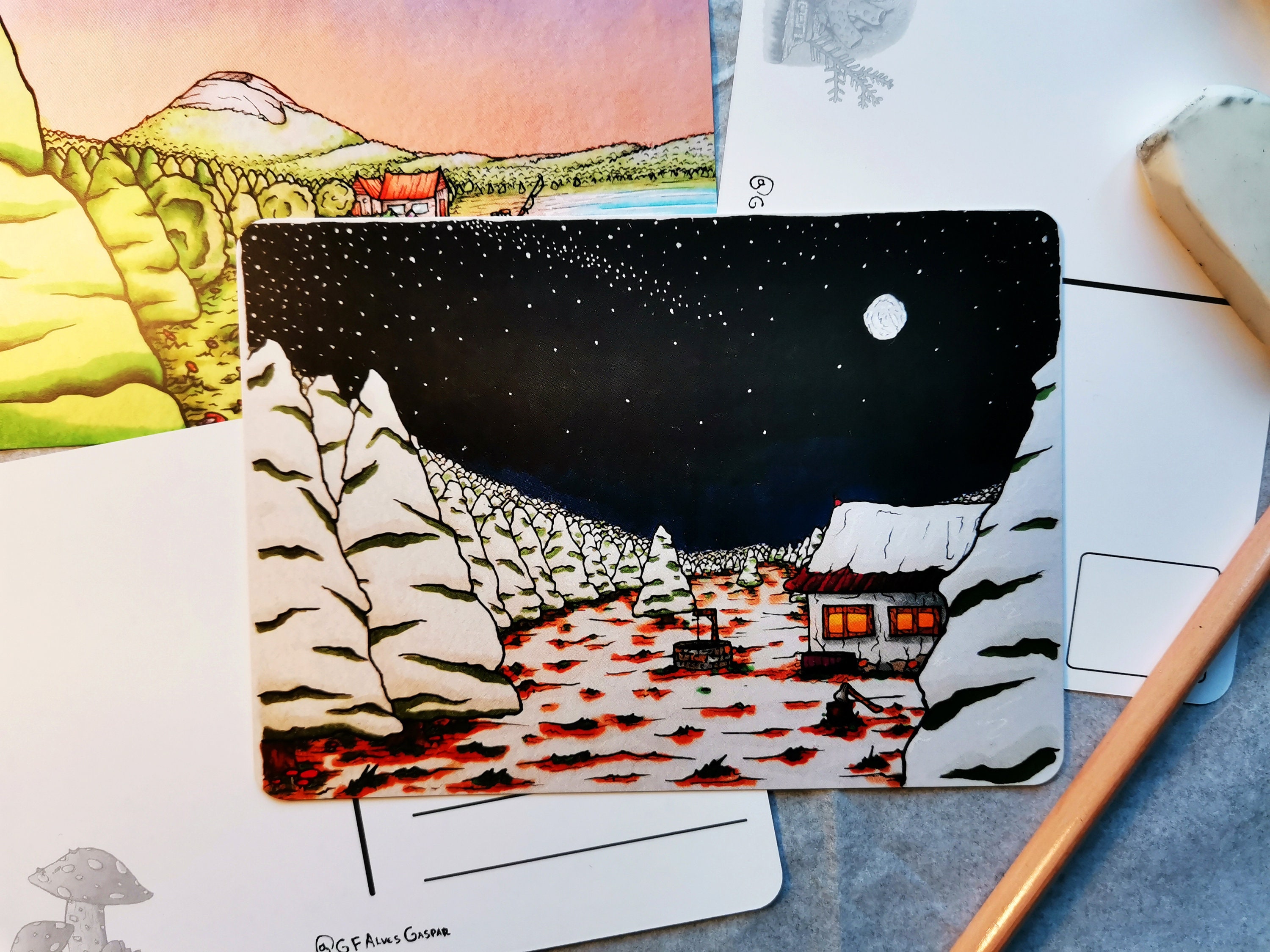 Four Seasons Postcard Set Landscapes of Spring Summer - Etsy