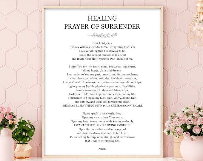 Prayer of Surrender Printable, Surrender Prayer, Healing Prayer ...