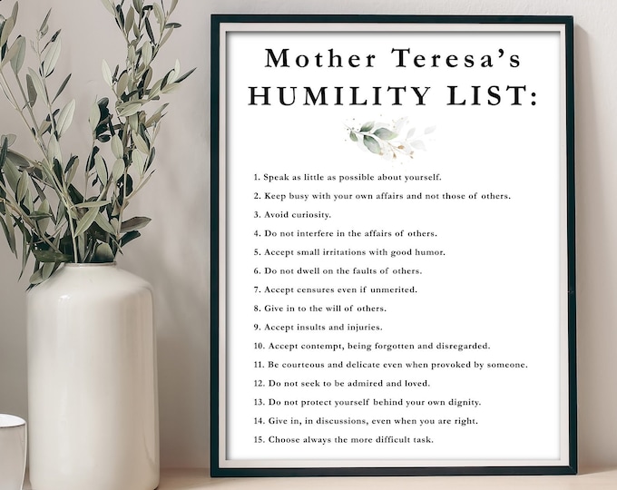Litany of Humility Prayer Printable, Humility Prayer Print, Deliver Me ...