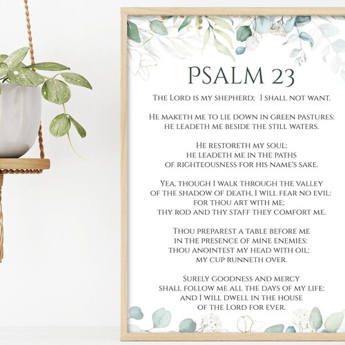 The Lord is My Shepherd Psalm 23 Bible Verse Prints Printable - Etsy