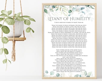 Litany of Humility Prayer Card Printable, Humility Prayer Print ...