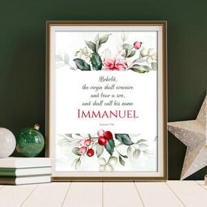 Isaiah 7:14 ESV Wall Art Printable, Christmas Printable Wall Art ...