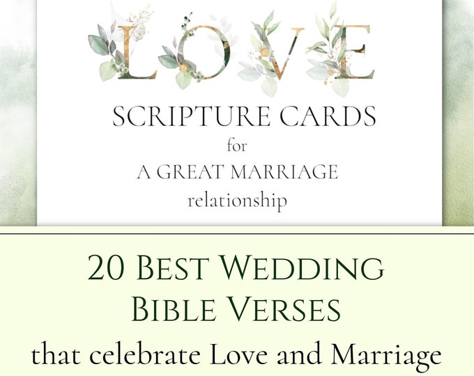 LOVE Scripture Cards Printable, LOVE Bible Verse Cards, Wedding ...