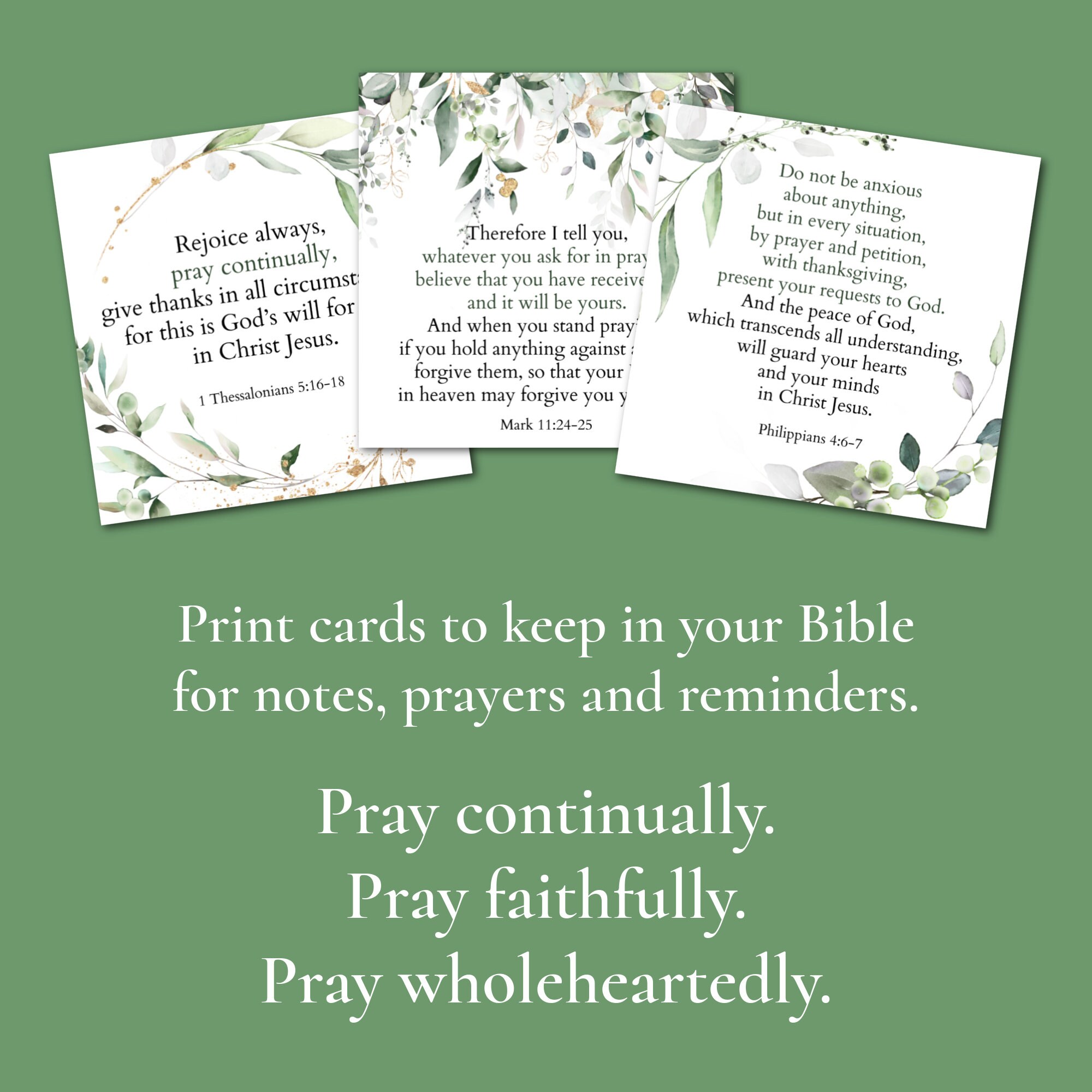 The Power of Prayer Scripture Cards Printable, Prayer Bible Verse Cards ...
