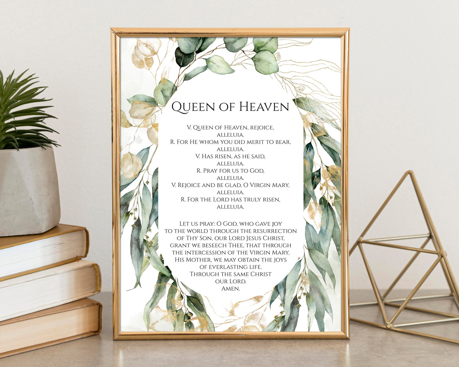 Queen of Heaven Prayer Printable, Regina Caeli Prayer, Catholic Prayer ...
